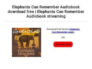 Elephants can remember book - pasasolar
