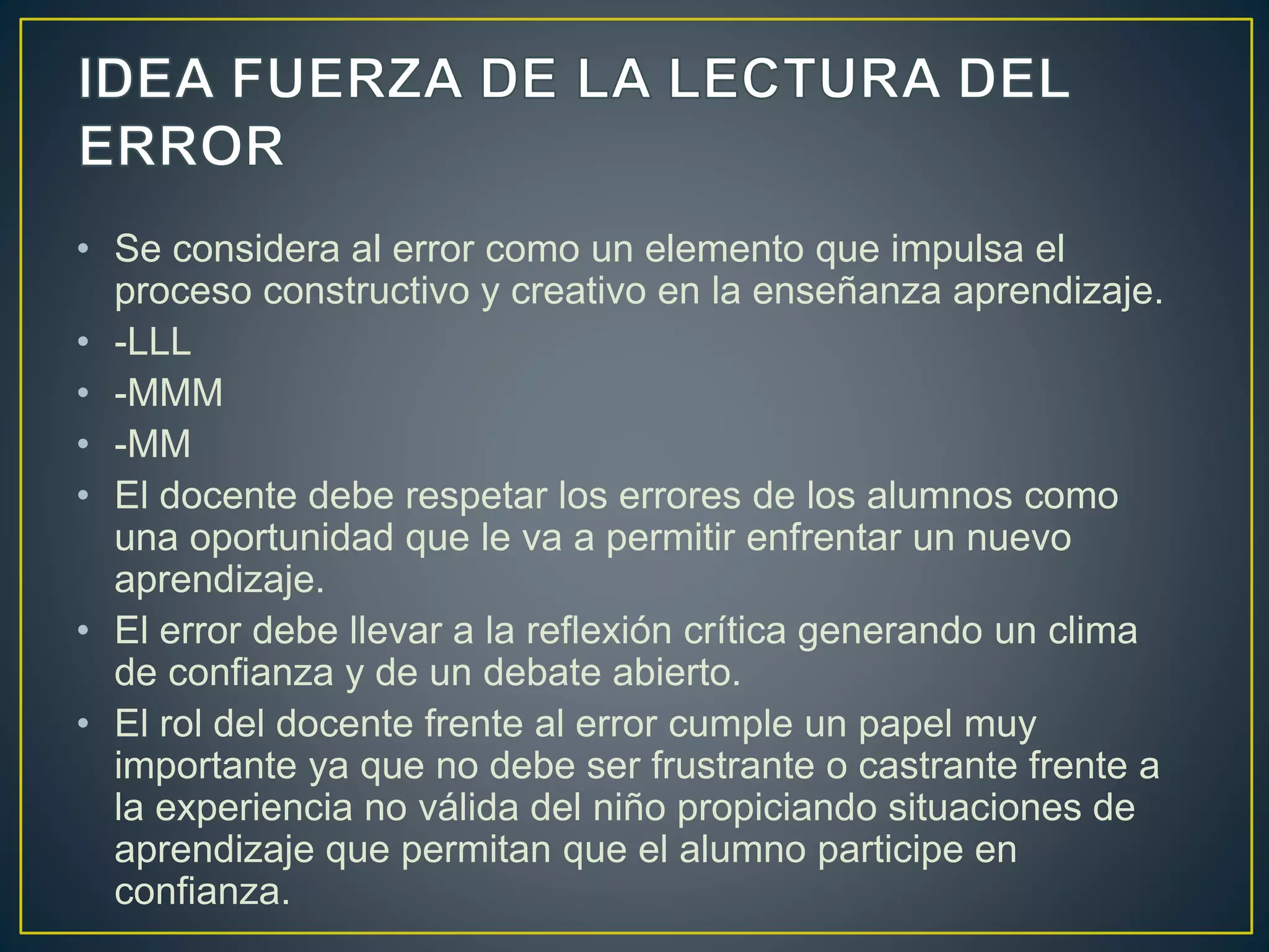 El error como oportunidad de aprendizaje | PPTX