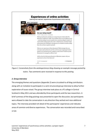 Learners' experiences of synchronous online activities | PDF