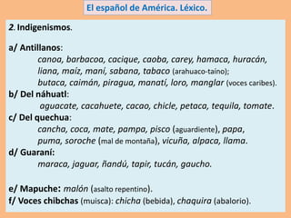 El español de América | PPT