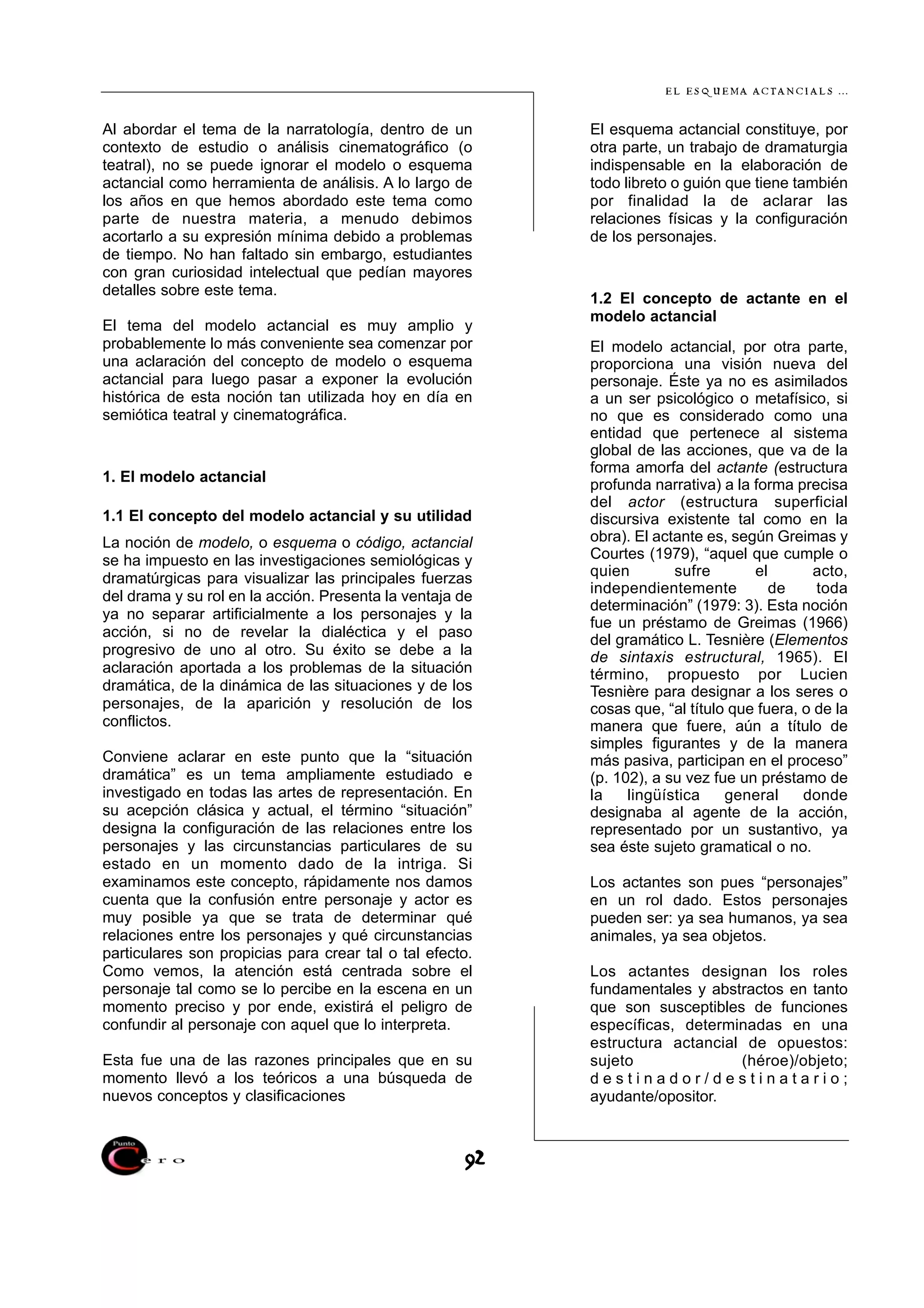 El esquema actancial explicado | PDF