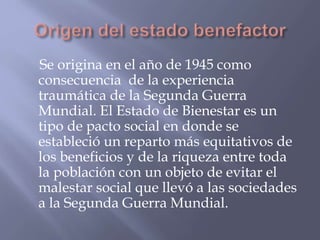 El estado benefactor | PPTX