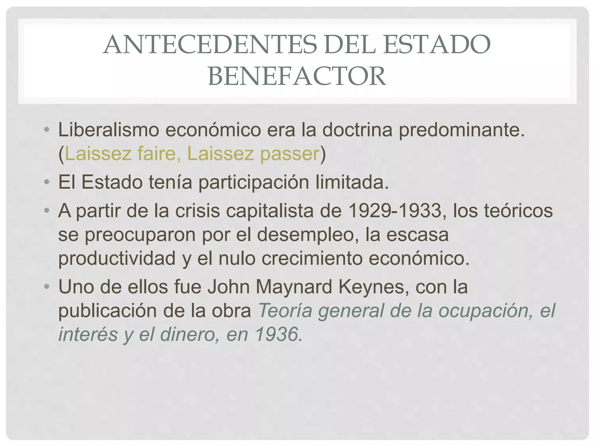El Estado benefactor | PPTX