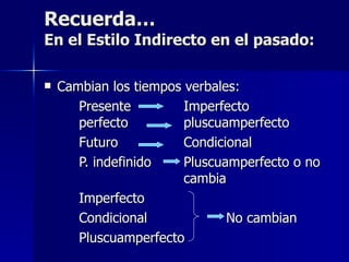El estilo indirecto. presentación | PPT