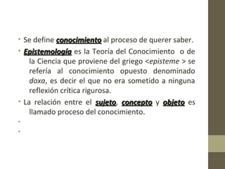 El Estudio del Conocimiento y sus Tipos | ODP