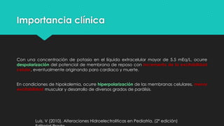 Alteraciones hidroelectroliticas del potasio en el paciente pediatrico | PPTX