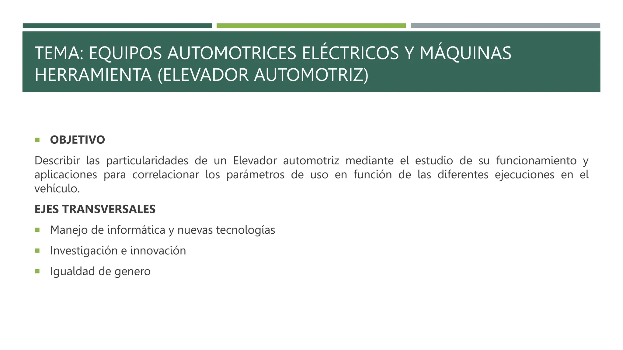 TIPOS DE ELEVADOR PARA EL CAMPO AUTOMOTRIZ | PPTX