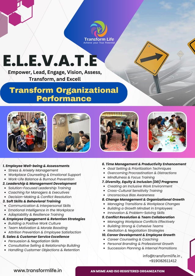 ELEVATE Corporate Counselling Coaching and Training solutions for employees | PDF