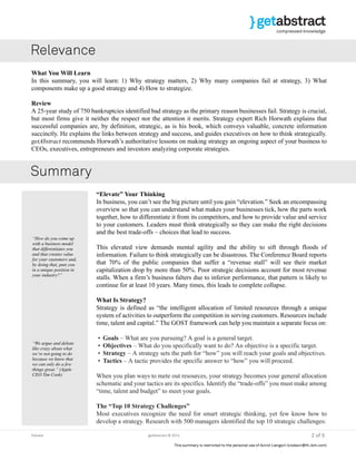 Elevate - Three Disciplines of Strategic Thinking | PDF