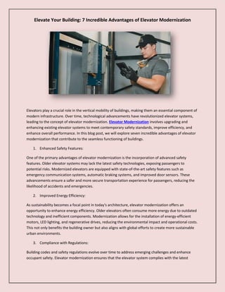 Elevate Your Building 7 Incredible Advantages of Elevator Modernization.pdf