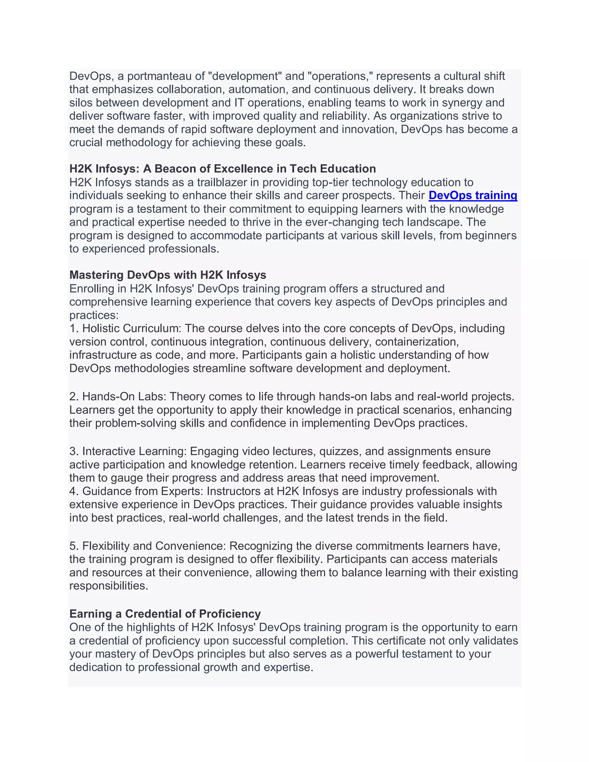 Elevate Your Career with DevOps Training at H2K Infosys.pdf