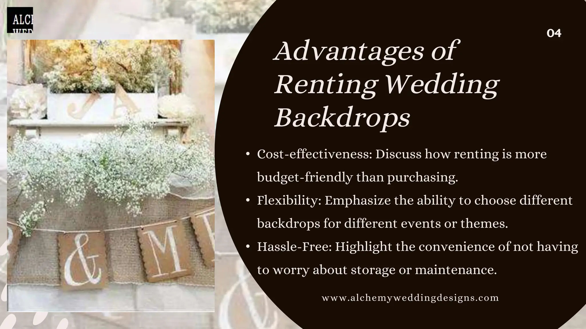 Elegant Wedding Backdrop Rentals for Memorable Celebrations | PPTX