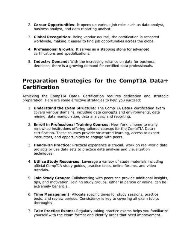 Elevate Your Data Skills with CompTIA Data+ Certification In New York.docx