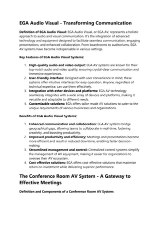 Elevating Communication and Collaboration - The EGA Audio Visual ...