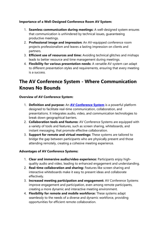 Elevating Communication and Collaboration - The EGA Audio Visual ...