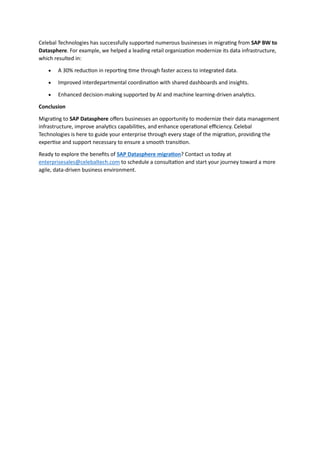 Elevating Data Management- A Smooth Transition from SAP BW to SAP ...