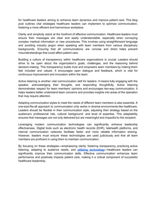 Elevating Healthcare Leadership_ Effective Communication Techniques for ...