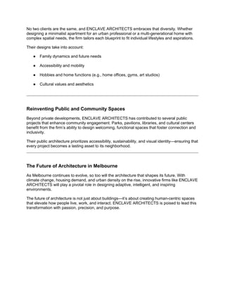 Elevating Urban Design: How ENCLAVE ARCHITECTS Shapes the Future of ...