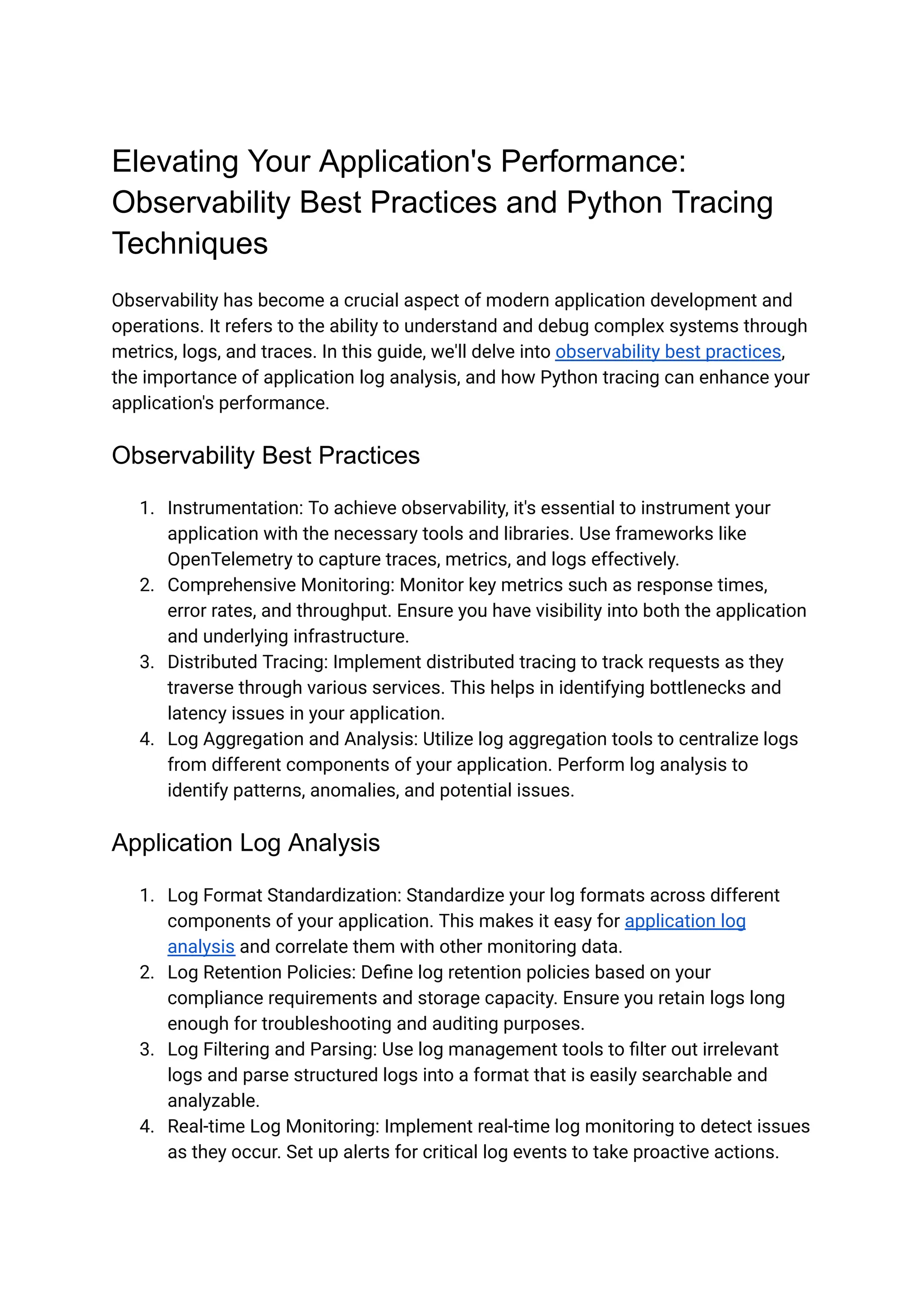 Elevating Your Applications Performance Observability Best Practices And Python Tracing