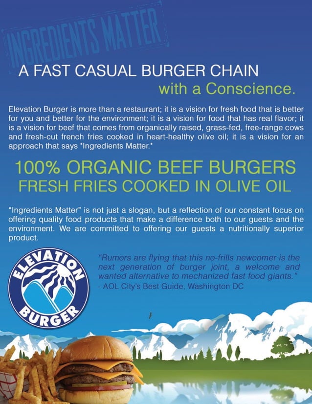 Elevation Burger Franchise Brochure | PDF