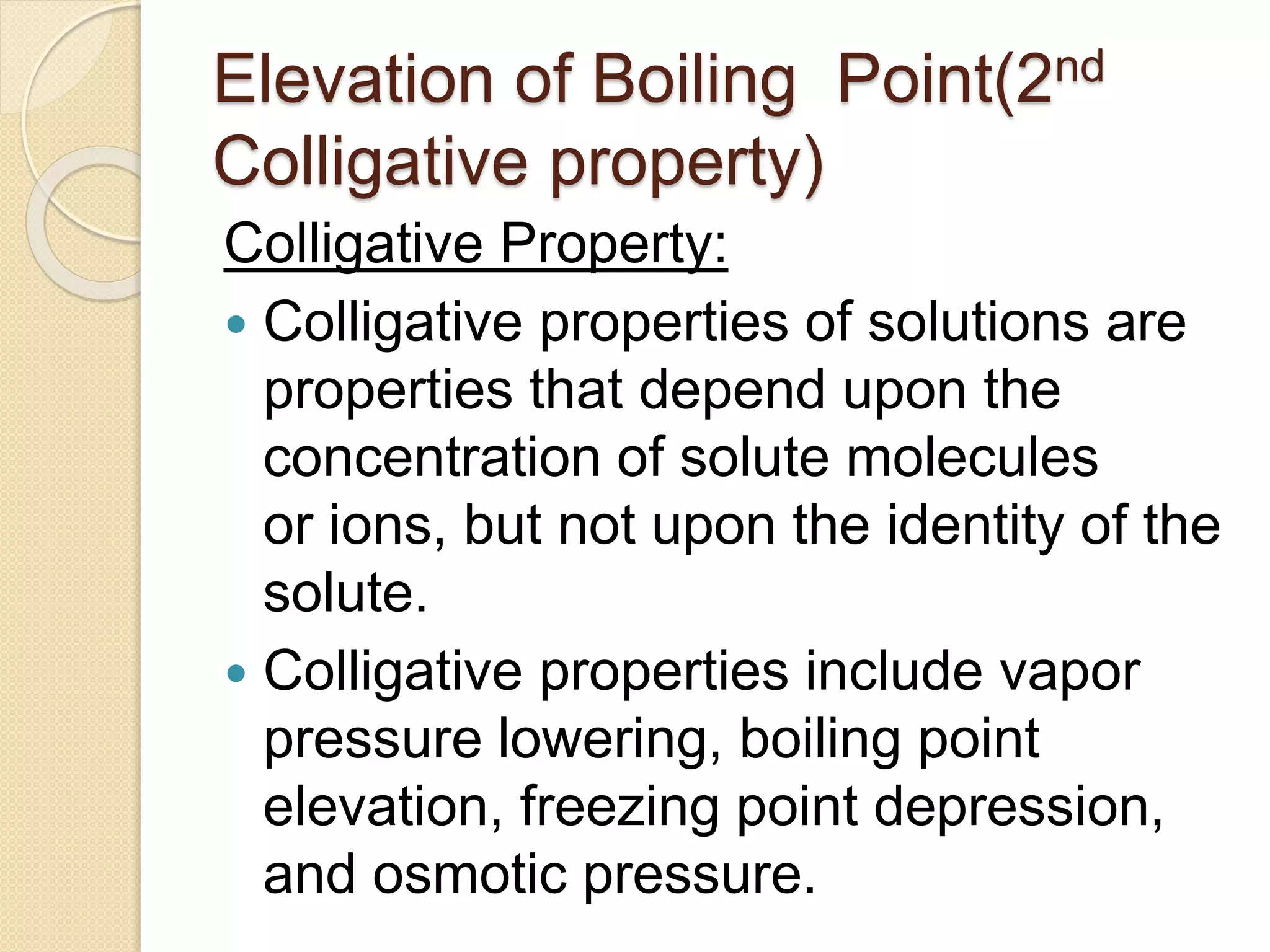 Elevation of boiling point | PPTX