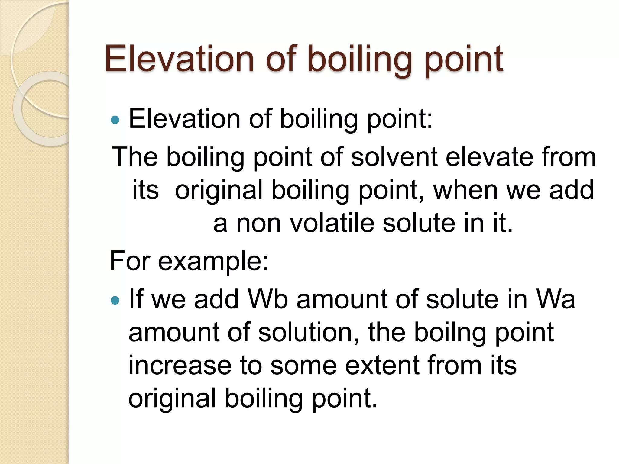 Elevation of boiling point | PPTX