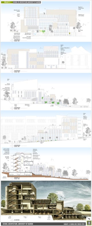 Elevations & sections-Architecture school 4th yr project 3 | PDF ...