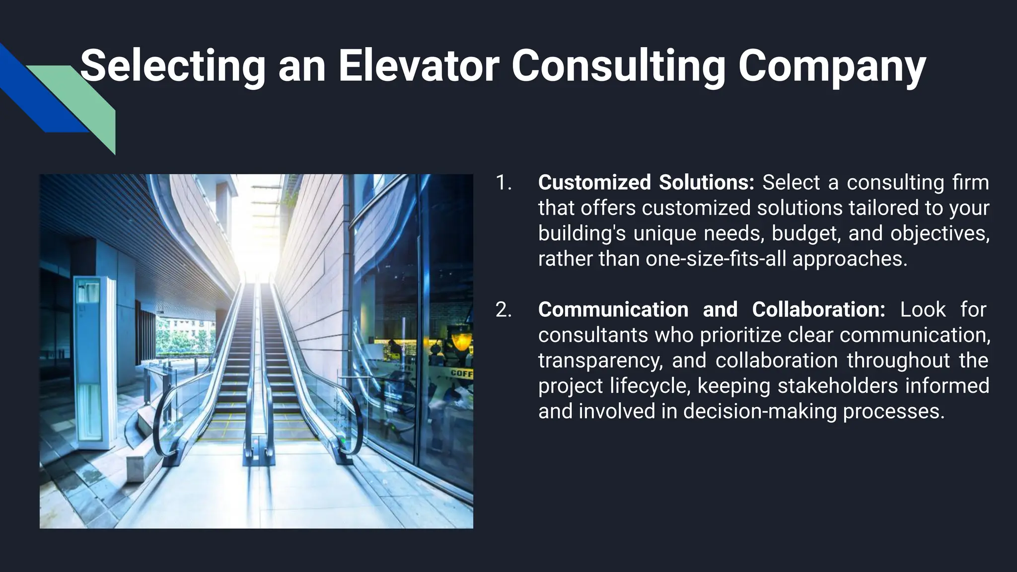 Elevator Consulting Companies | Caneleinc | PPT
