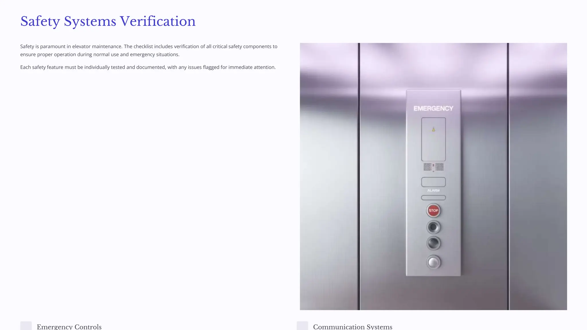 Elevator Maintenance Checklist With Eauditor Audits Inspections Pdf