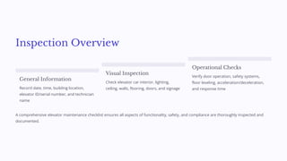 Elevator Maintenance Checklist with eAuditor Audits & Inspections | PDF
