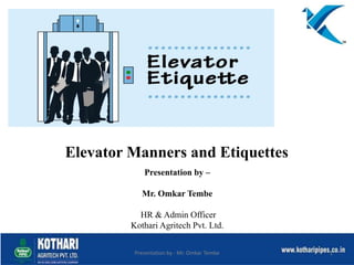 Elevator Manners | PPTX
