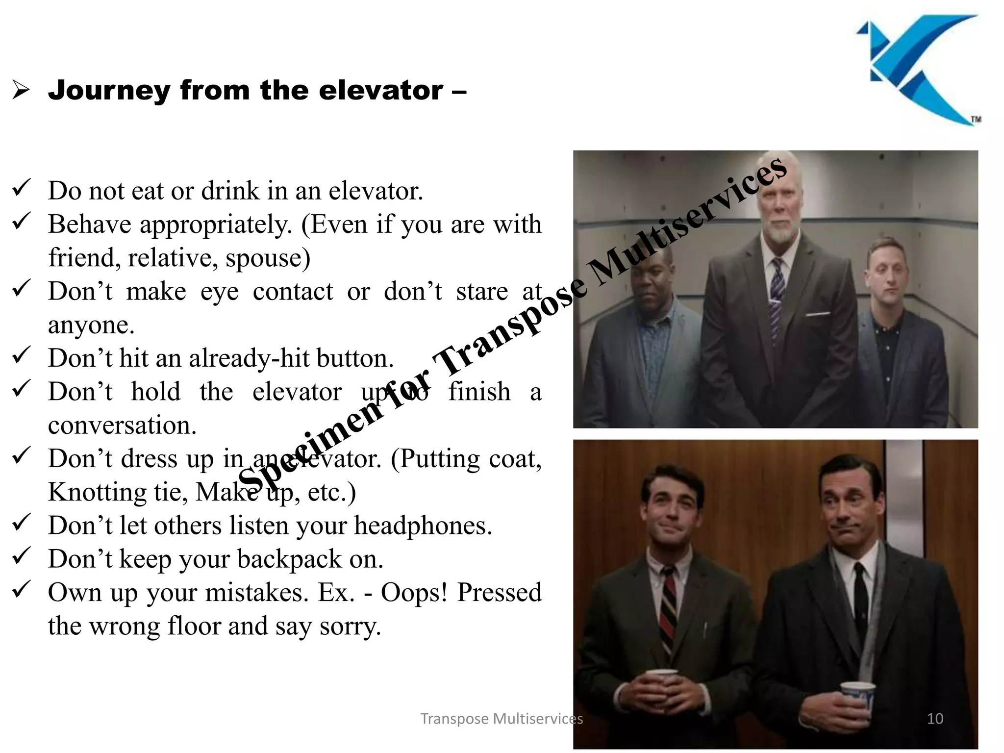 Elevator Manners | PPTX