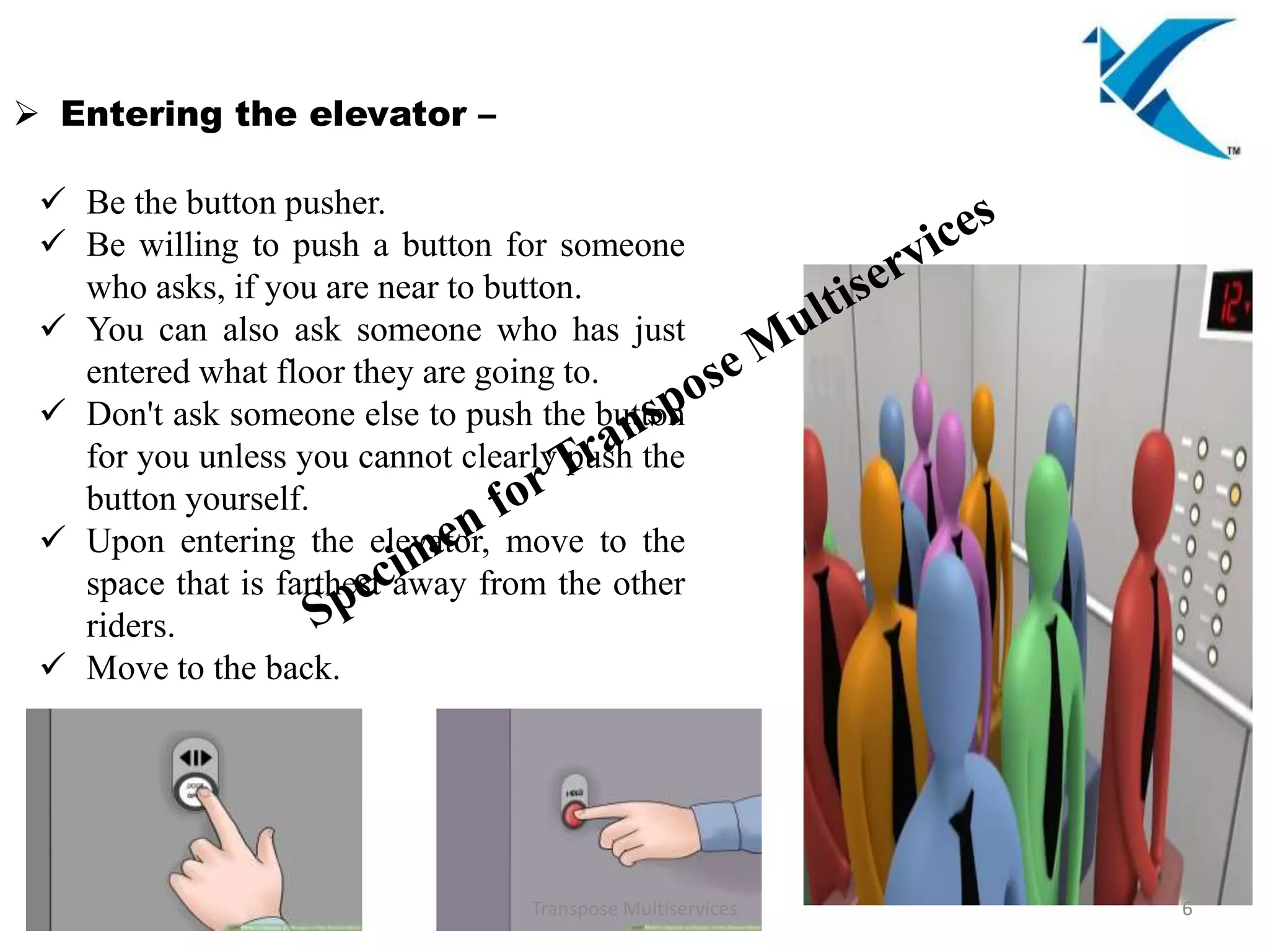 Elevator Manners | PPTX