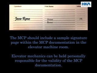 ELEVATOR MAINTENANCE CONTROL PROGRAM IN WASHINGTON STATE | PPTX