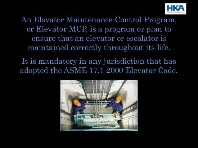ELEVATOR MAINTENANCE CONTROL PROGRAM IN WASHINGTON STATE