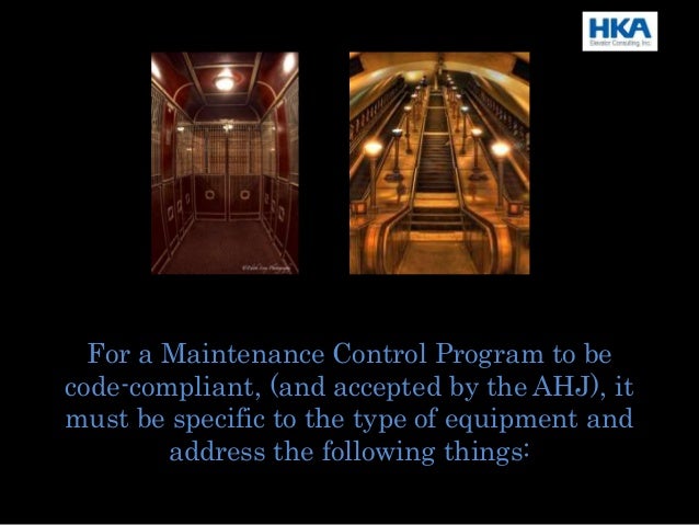 ELEVATOR MAINTENANCE CONTROL PROGRAM IN WASHINGTON STATE