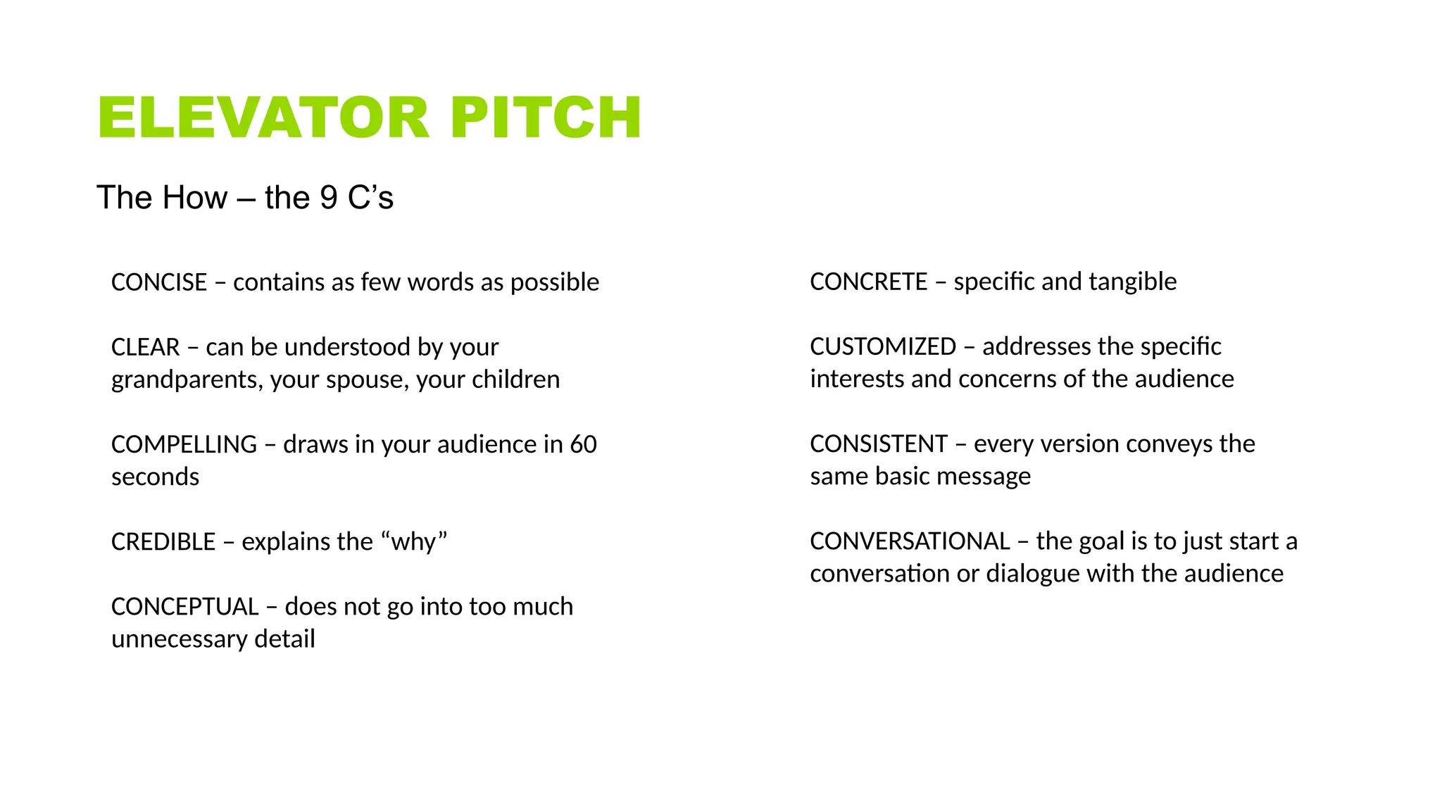 Elevator Pitch Activity Used in Sales Training | PPTX