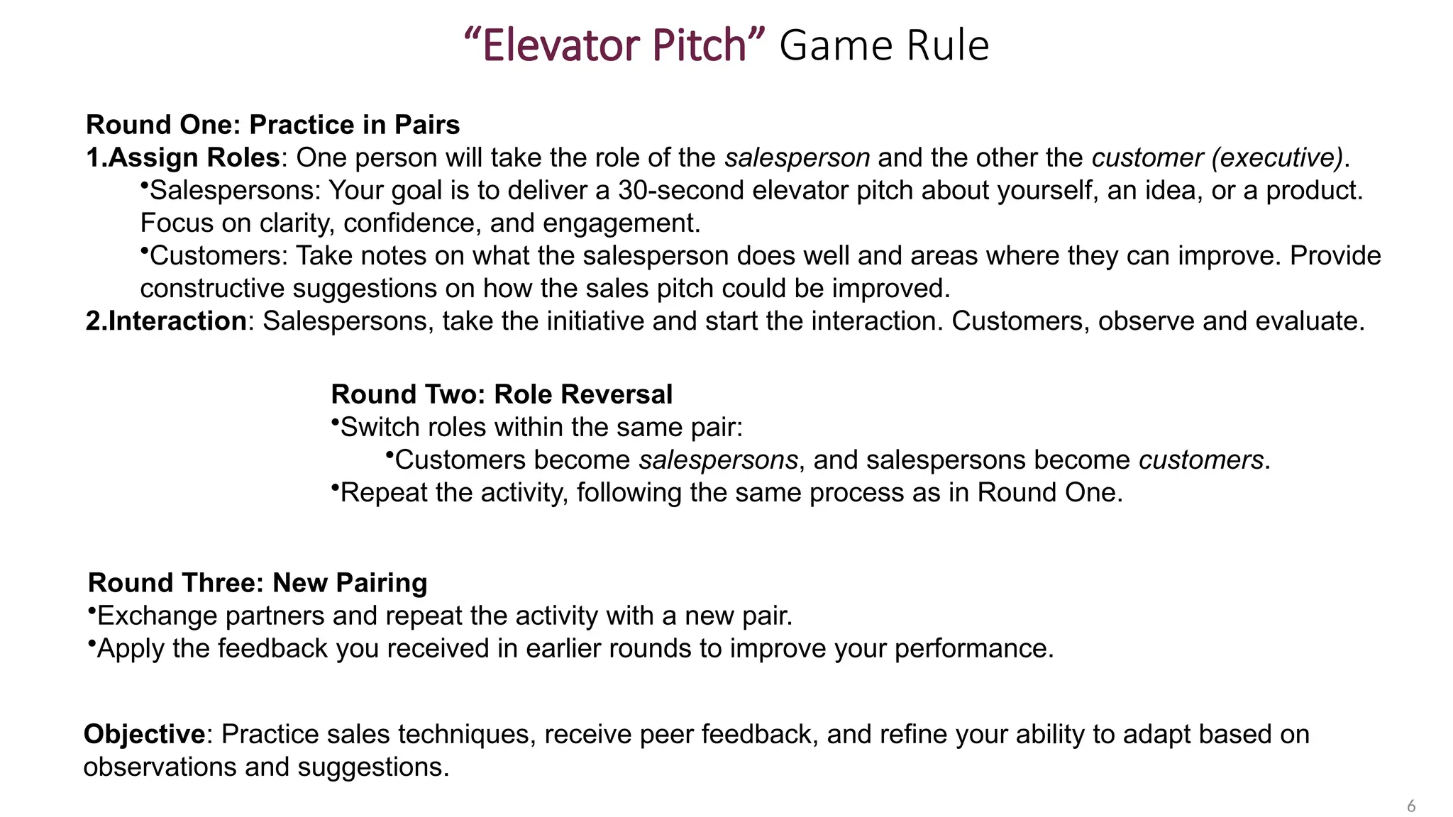 Elevator Pitch personal selling class.pptx