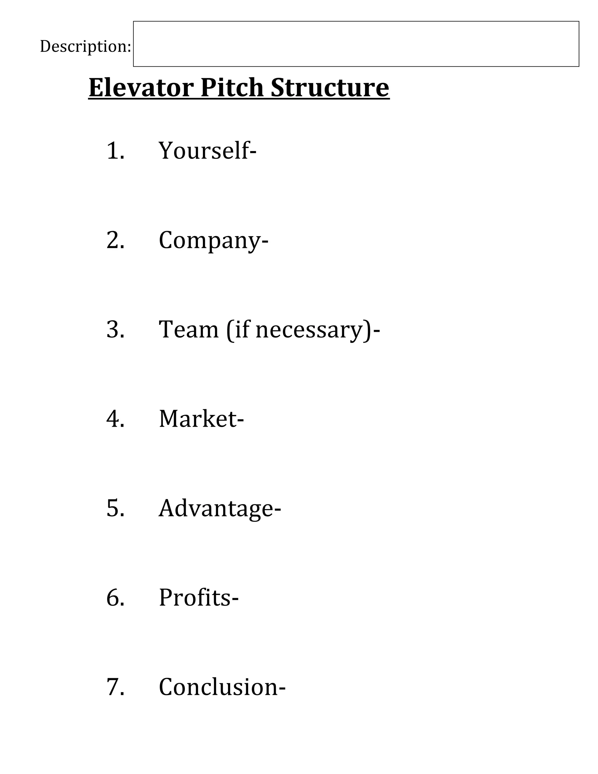 Elevator pitch Structure | PDF