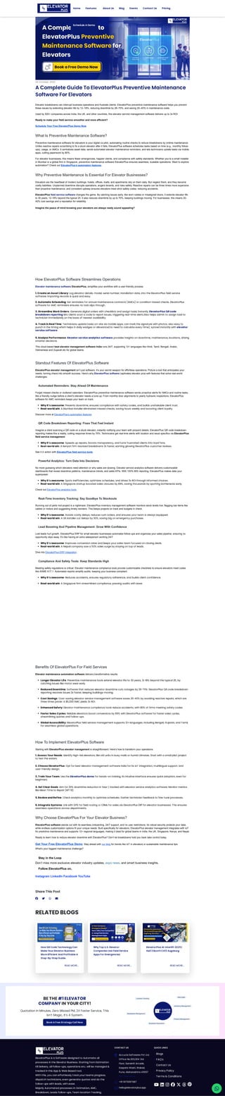 A Complete Guide to ElevatorPlus Preventive Maintenance Software for ...