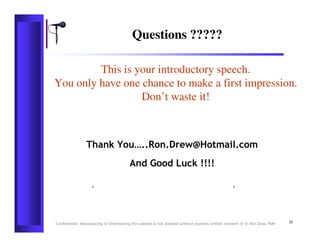 RDrew Elevator Speech | PDF