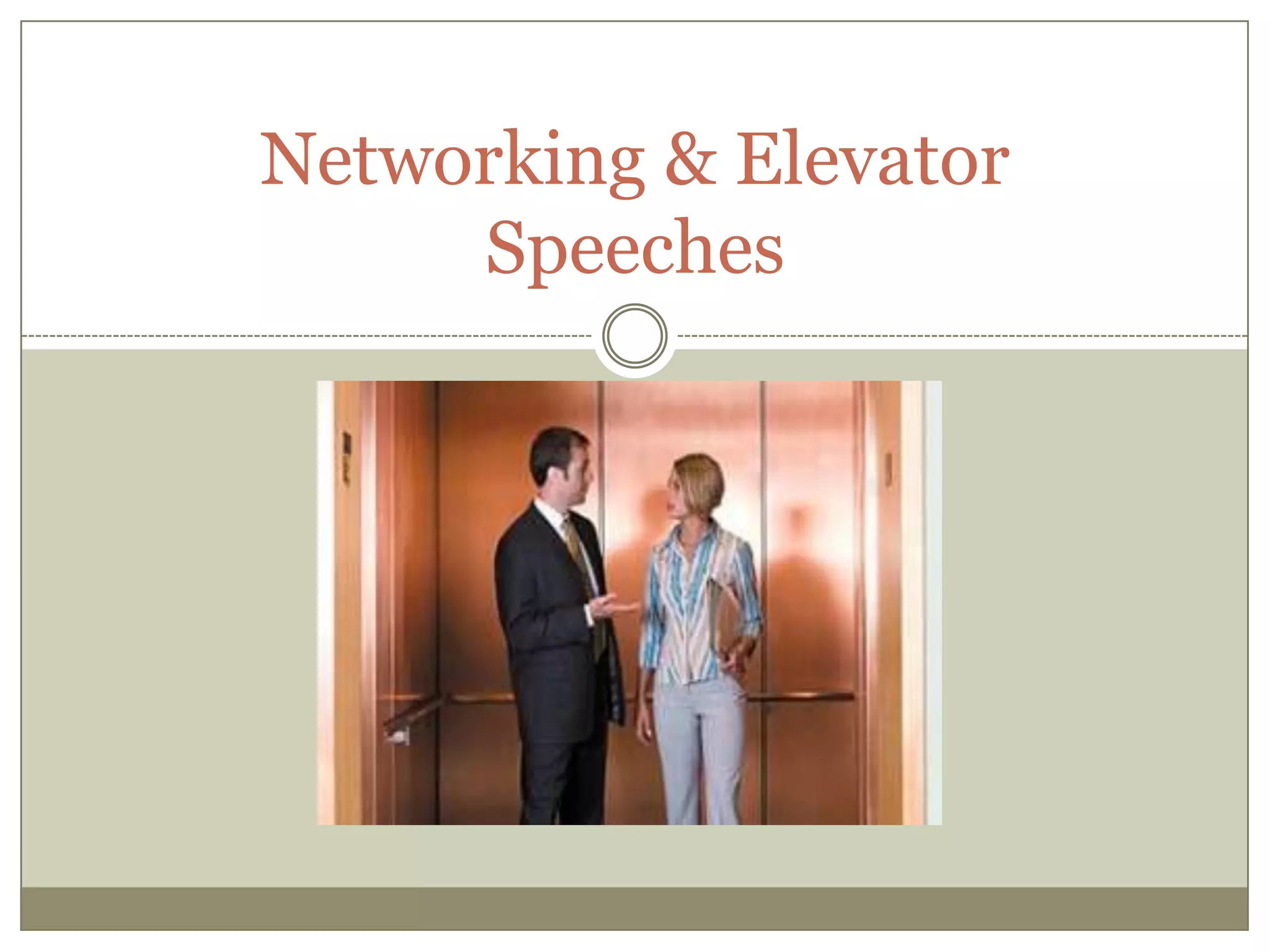 Elevator speeches | PPT