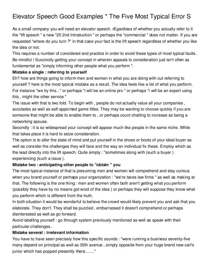 Download free Business Elevator Speech Template - hotelsrutor