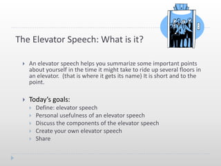 Elevator Speech | PPTX