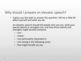 Elevator Speech | PPTX