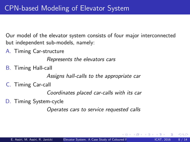 Elevator system. a case study of coloured petri nets | PDF