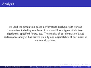 Elevator system. a case study of coloured petri nets | PDF