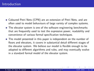 Elevator system. a case study of coloured petri nets | PDF
