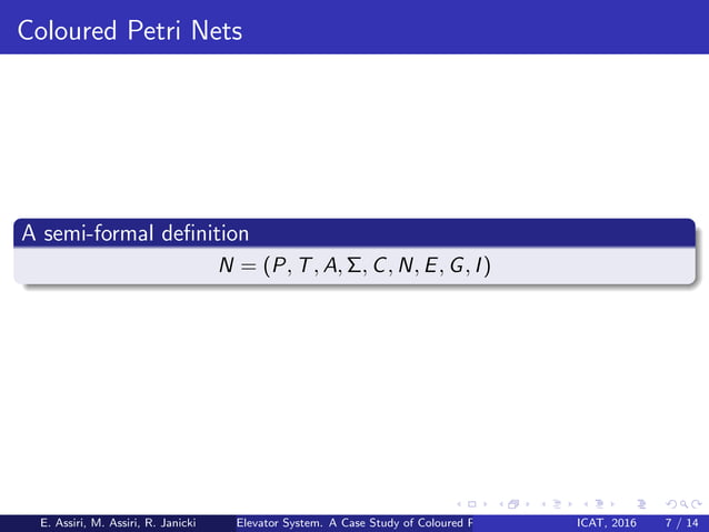 Elevator system. a case study of coloured petri nets | PDF