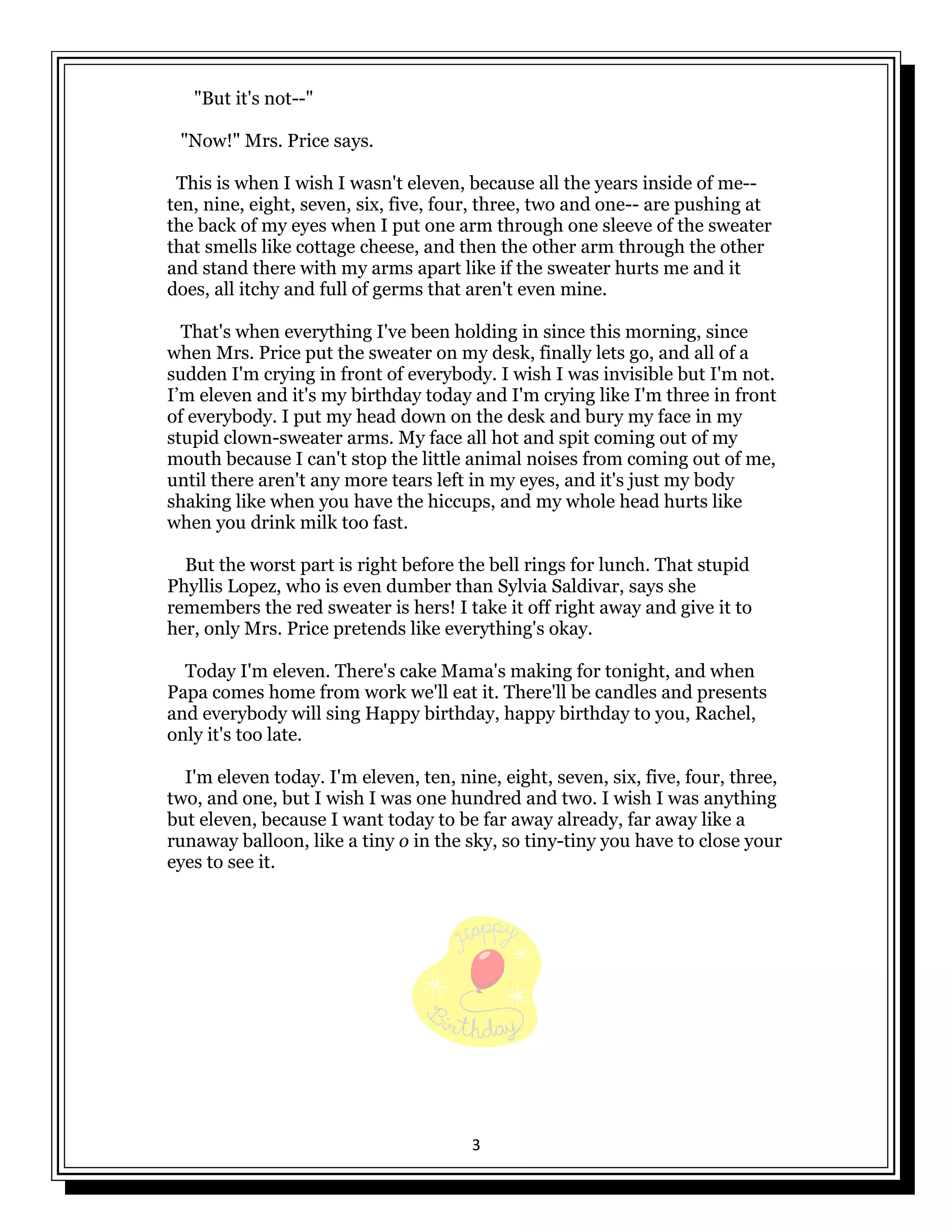 Eleven by-sandra-cisneros | PDF